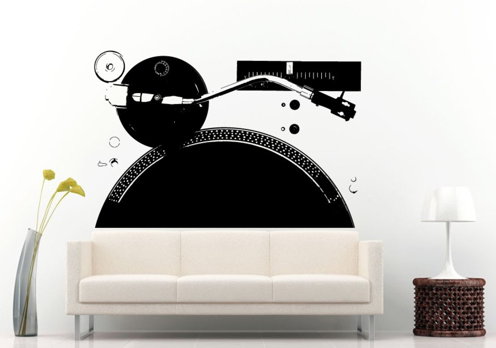 Turntable Vinyl Disc Jockey Wall Decal Disc Jockey Wall - Etsy