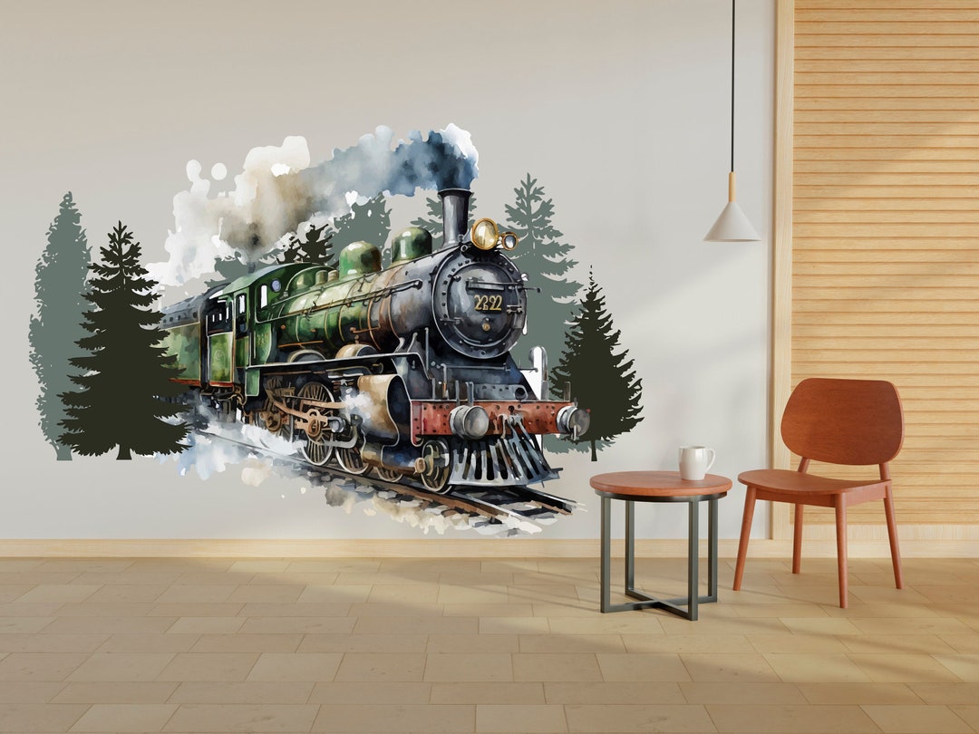 Train Wall Decal Train Wall Sticker Train Art Train Wall Vinyl Wall ...