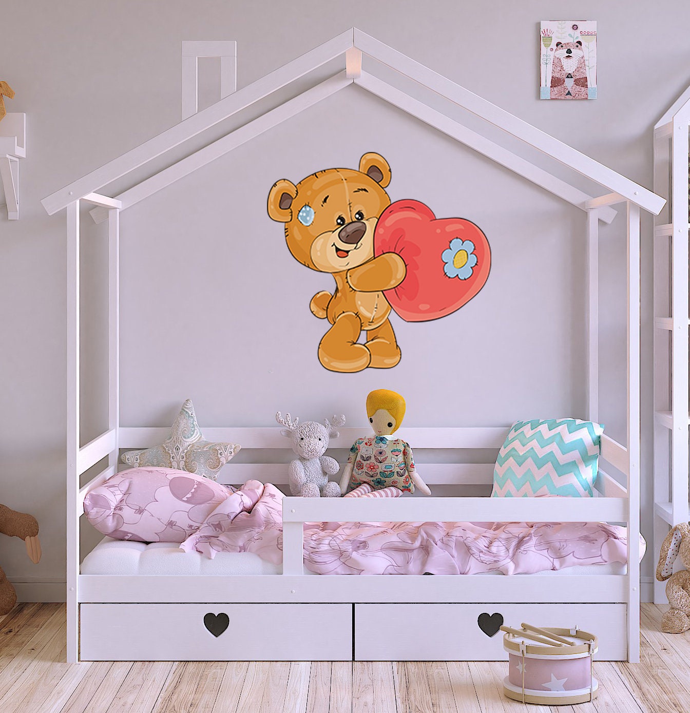 Nursery Teddy Bear Decal, Nursery Teddy Bear Sticker, Nursery Teddy ...