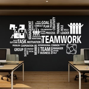 Teamwork Wall Decor Office Wall Decal Idea Teamwork Business Worker ...