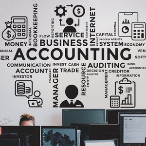 Accounting Wall Decor Office Wall Decal Idea Teamwork Business Worker ...