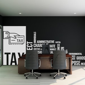 Tax Wall Decor Office Wall Decal Finance Idea Teamwork Business Worker ...