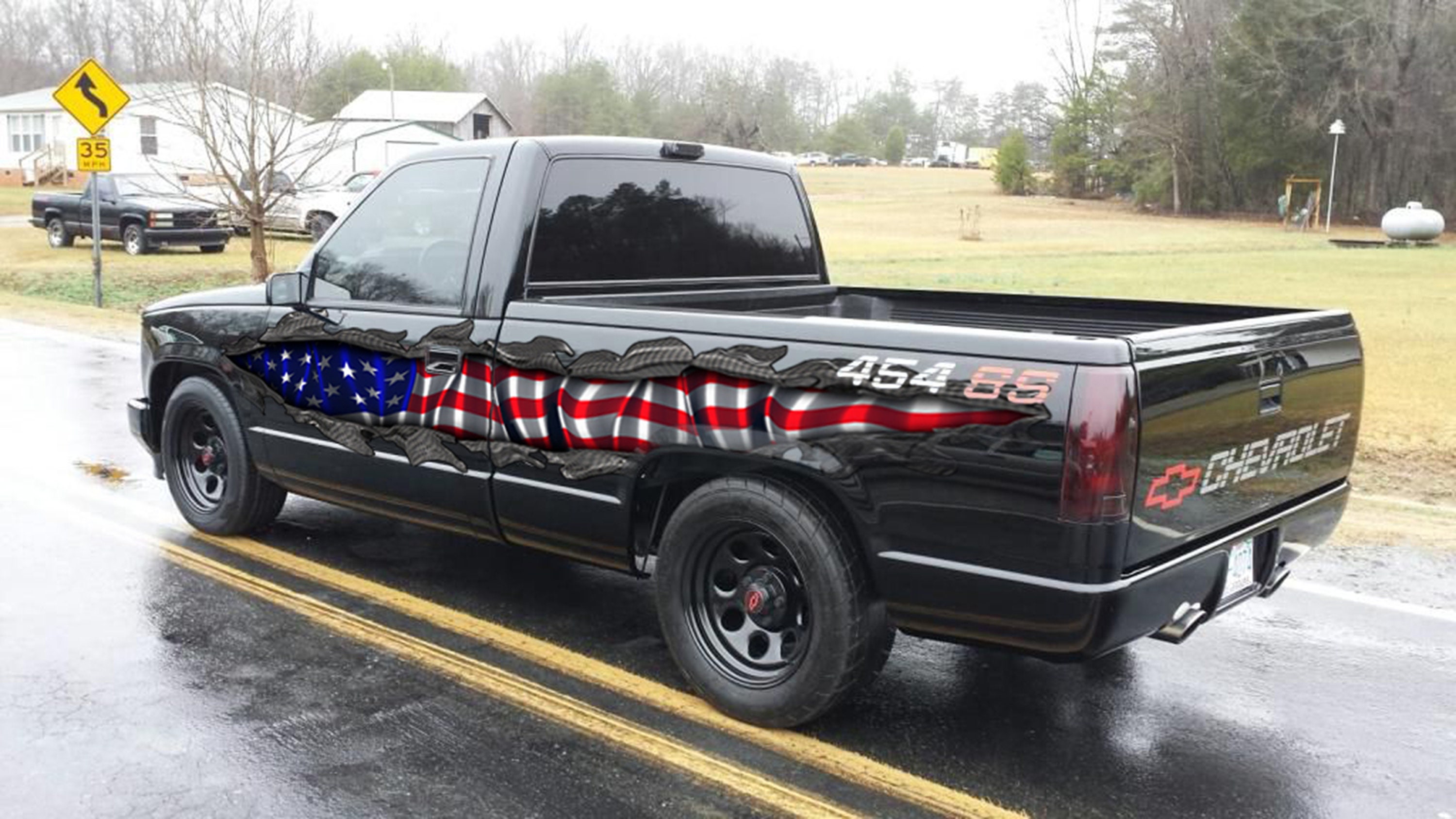 American Flag Full Color Car Side Graphics, USA Flag Car Vinyl Decal ...