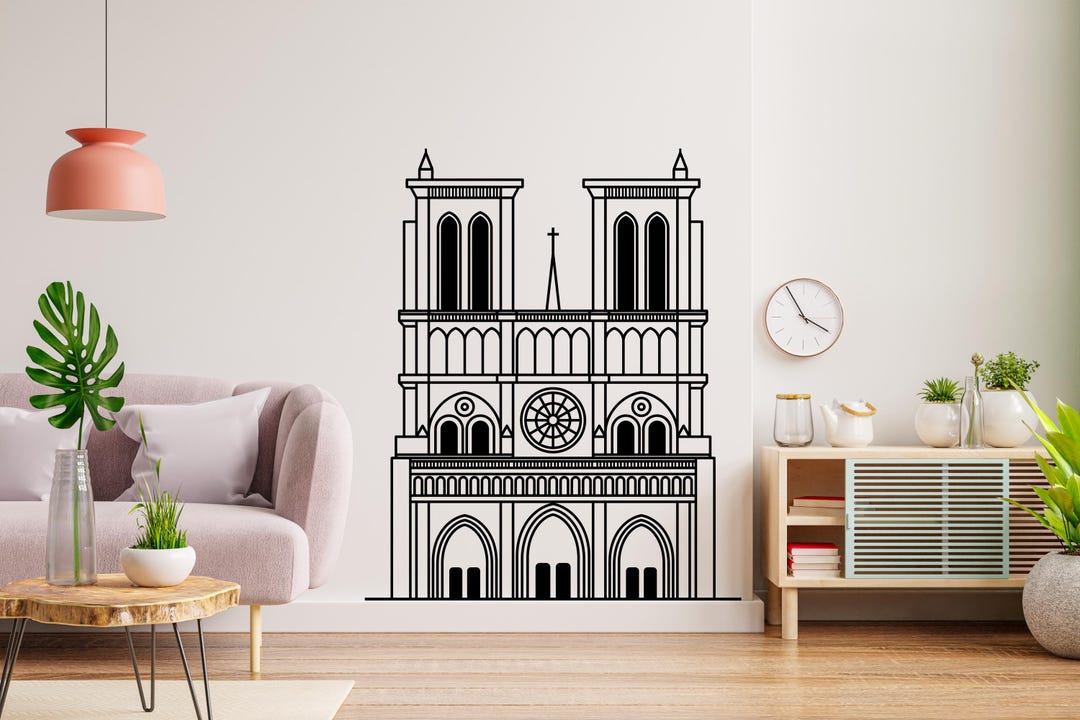 Cathedral Wall Decal, Religious Wall Sign, Christian Wall Decal, Church ...