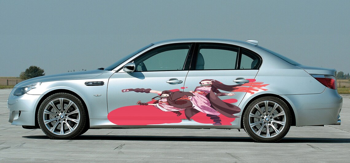 Anime Car Vinyl Sticker, Anime Girl Tattoo Car, Manga Car Vinyl ...