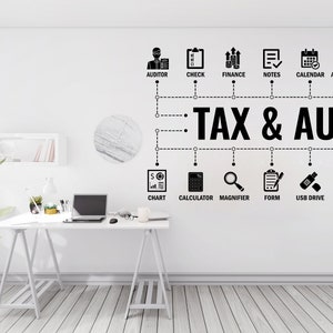Tax Audit Office Wall Decor Office Wall Decal Finance Idea Teamwork ...