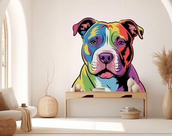 American Bully Dog Wall Decal Dog Decor Dog Kids Dog Wall Art Decal Dog ...