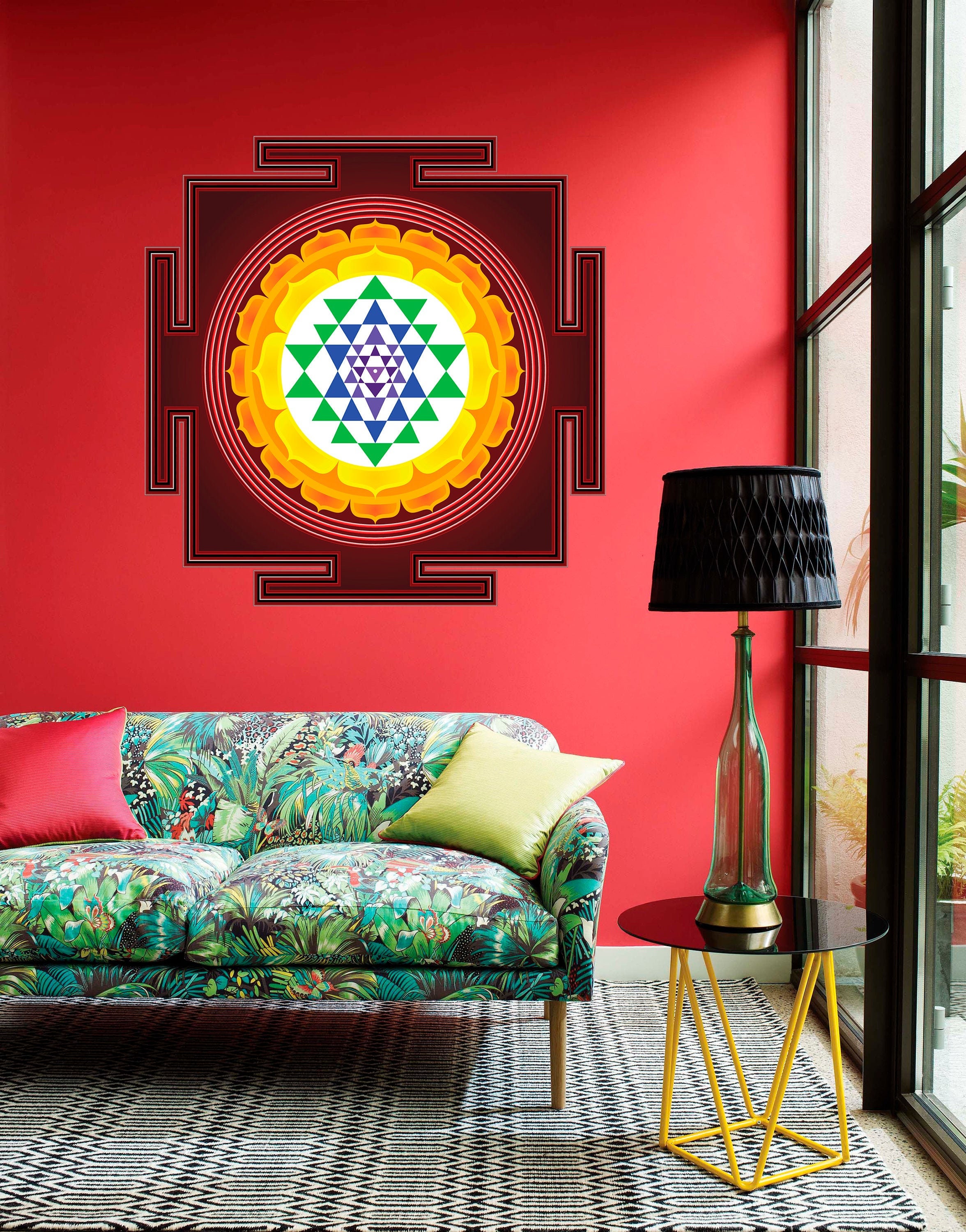 Tantric Mandala Wall Decal Tantric Mandala Wall sticker | Etsy