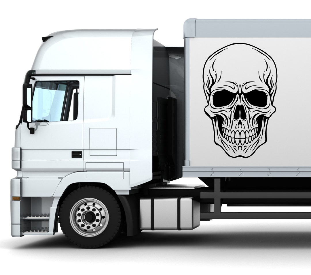Skull Car Wall Decal Van Skull Decal Car Stickers Van Custom Decal Art ...