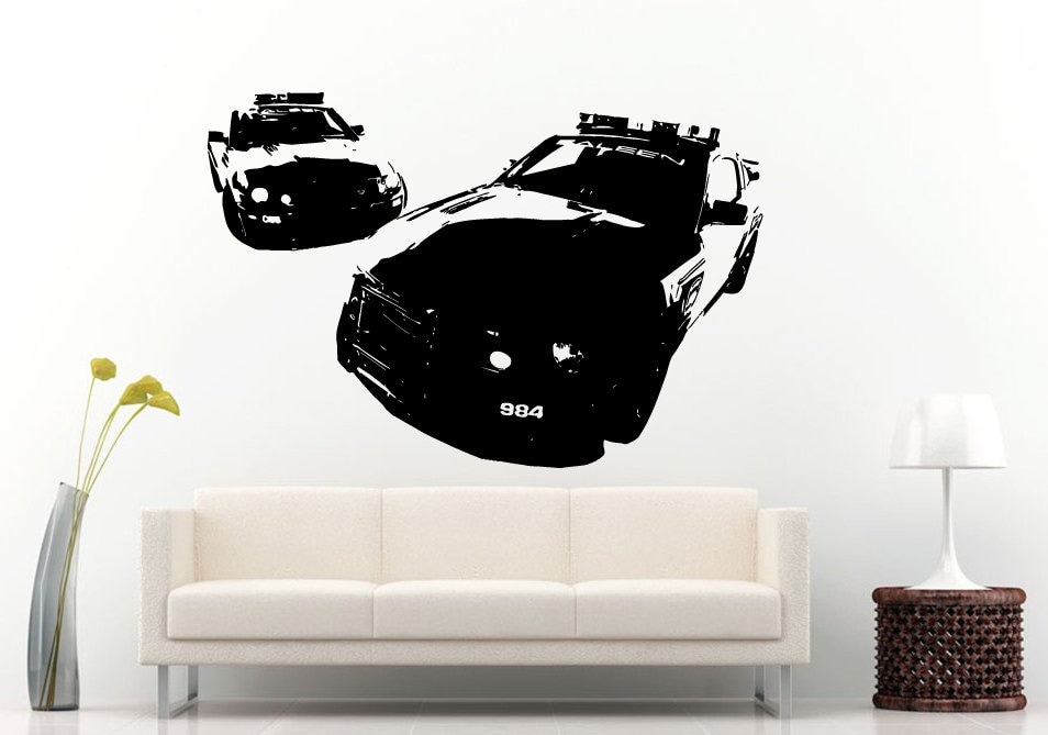 Two Police Cop Patrol Cars Vehicles Wall Decal Vinyl Sticker | Etsy