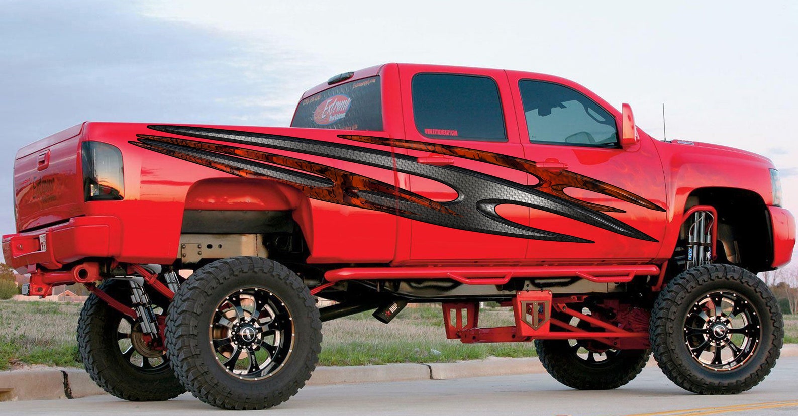 Tribal Truck Vinyl Graphics Carbon Fiber Truck Side Wrap Etsy