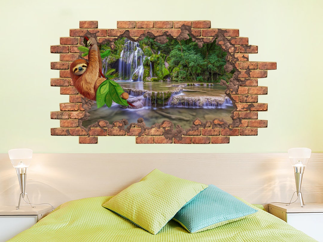 Sloth Wall Decal. Nature Hole in the Decals. Animals Sloth Vinyl ...