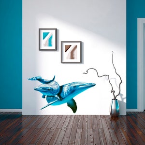 3D Dolphins Wall Decal, 3D Dolphins Wall Sticker, 3D Dolphins Wall ...