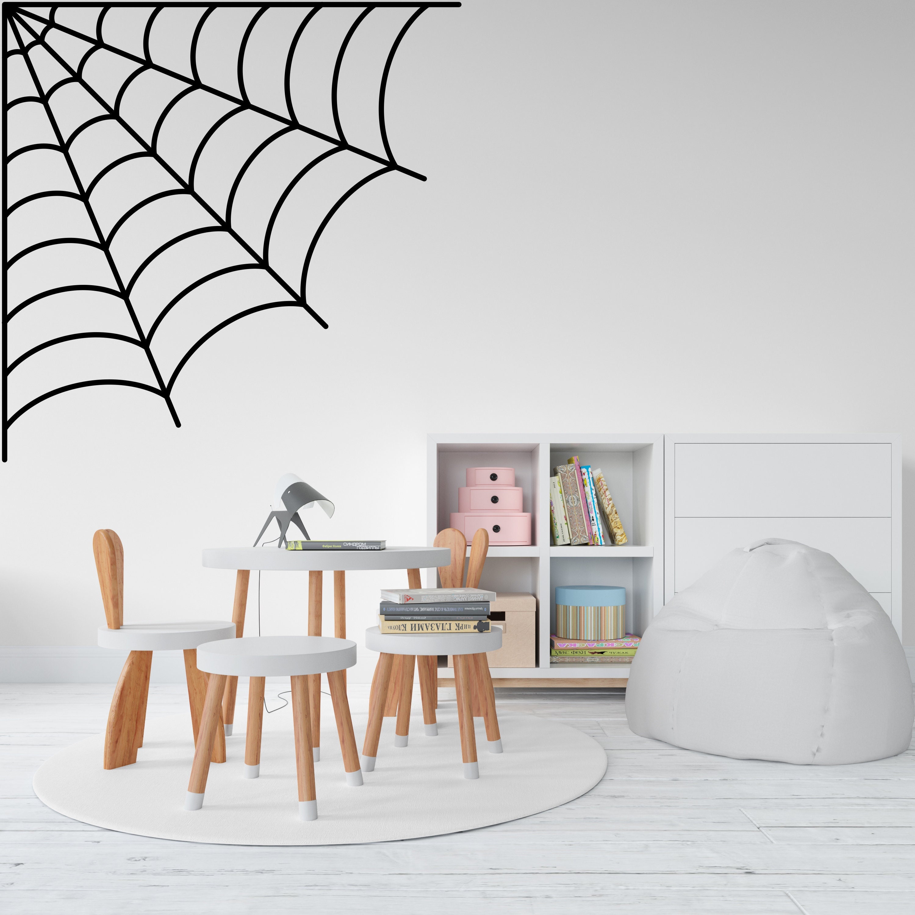 Spider Web Wall Decal Spider Web Wall Sticker Nursery Kids Room Decor ...