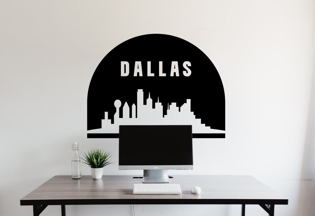 Dallas City Skyline Arch Wall Decal Vinyl Sticker City Dallas Wall ...