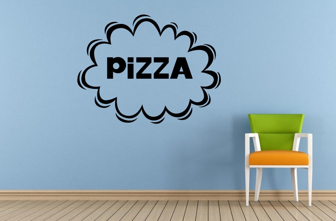 Pizza Cloud Logo Sign Emblem Shop Window Wall or Car Vinyl | Etsy