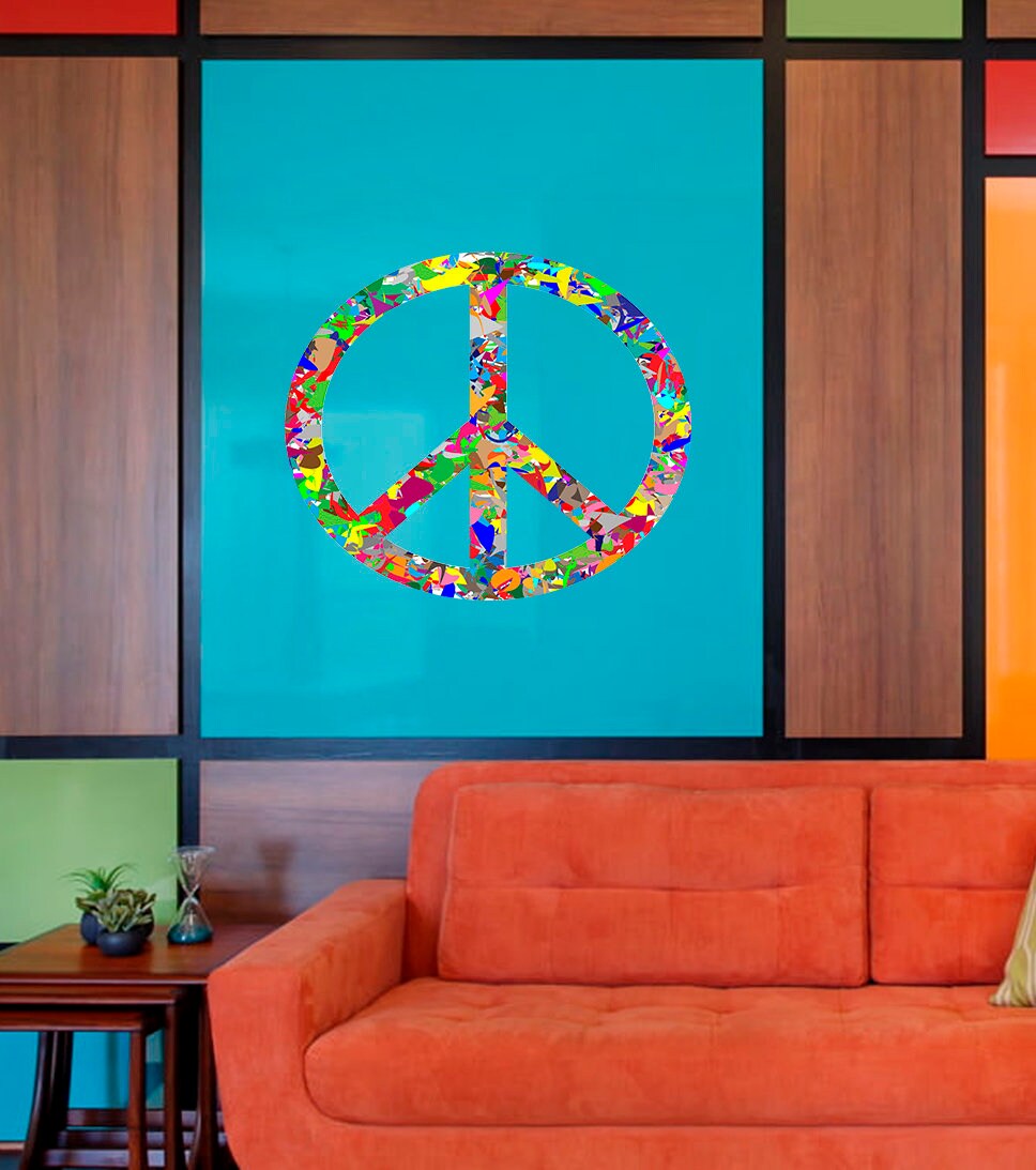 Peace Sign Decal Peace Sign Sticker Peace Sign Wall Decor - Etsy