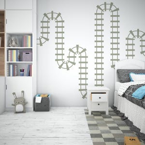 Train Tracks Wall Decal Railroad Vinyl Sticker Track Train Wall Decor ...