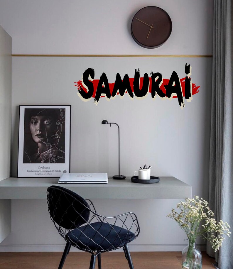 Samurai Lettering Decal Samurai Lettering Sticker Samurai | Etsy