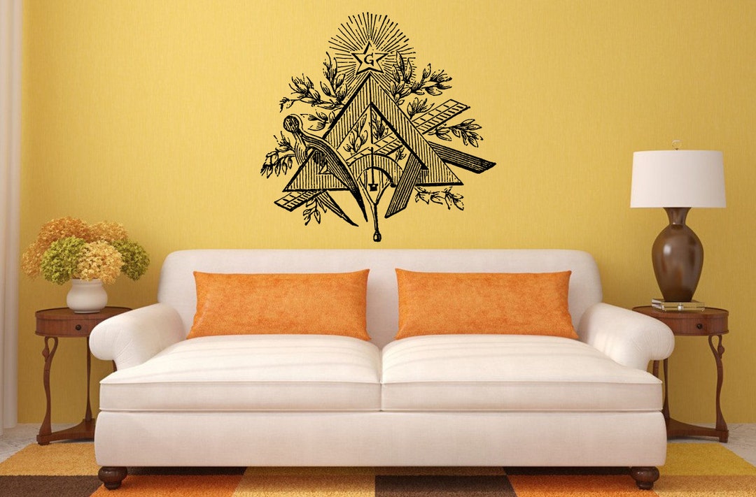 Freemason Free Mason Masonry Ornament Logo G Symbol Interior Wall Decal ...