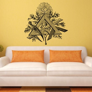 Freemason Free Mason Masonry Ornament Logo G Symbol Interior Wall Decal ...