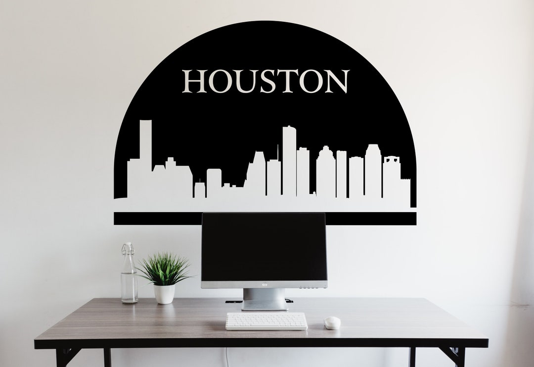 Houston City Skyline Arch Wall Decal Sticker City Houston Texas Wall ...