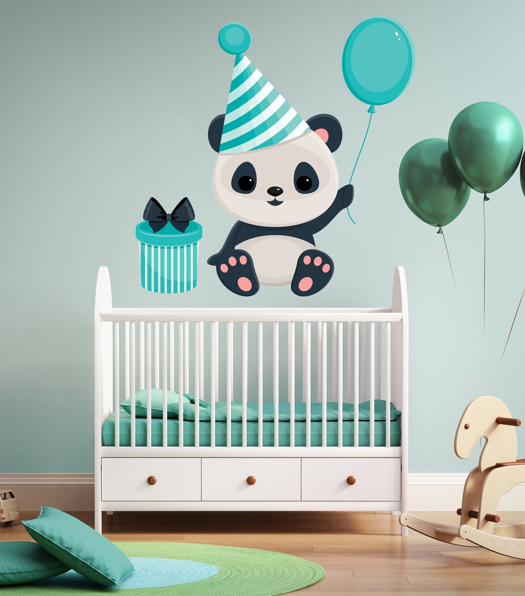 Baby Panda Wandtattoo, Baby Panda Wandaufkleber, Baby Panda Wand-Dekor ...