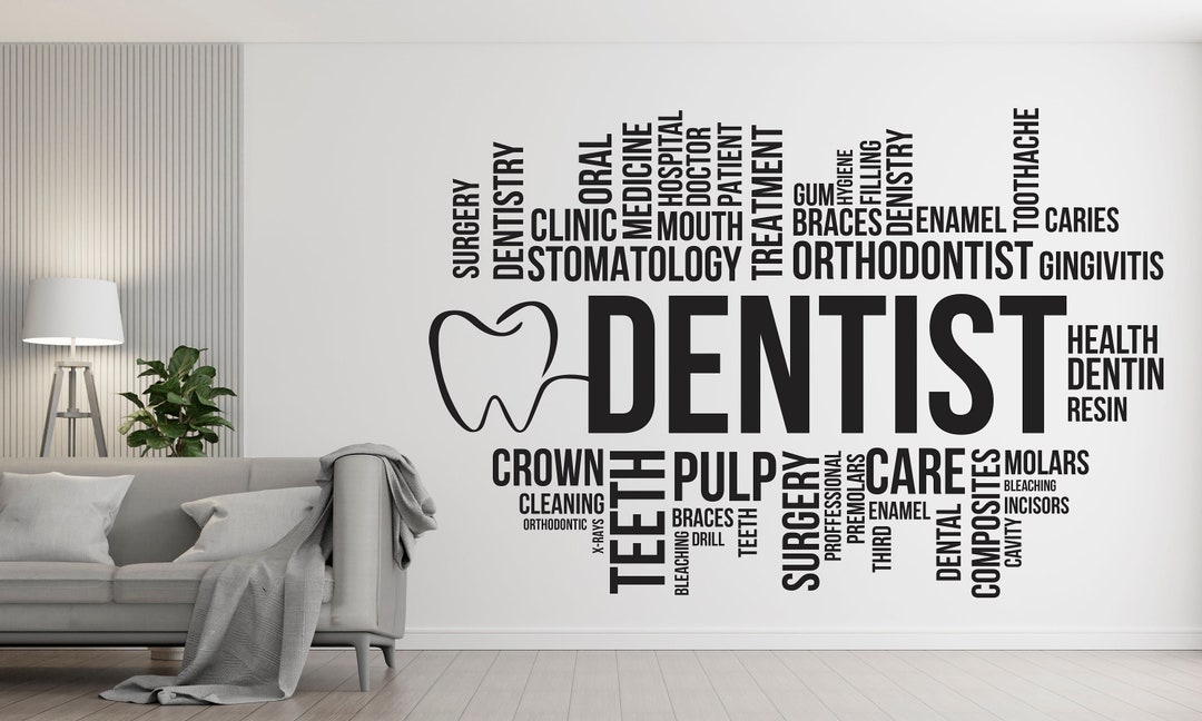 Dental Care Wall Decal Teeth Wall Decal Teeth Wall Sticker Dental Wall ...