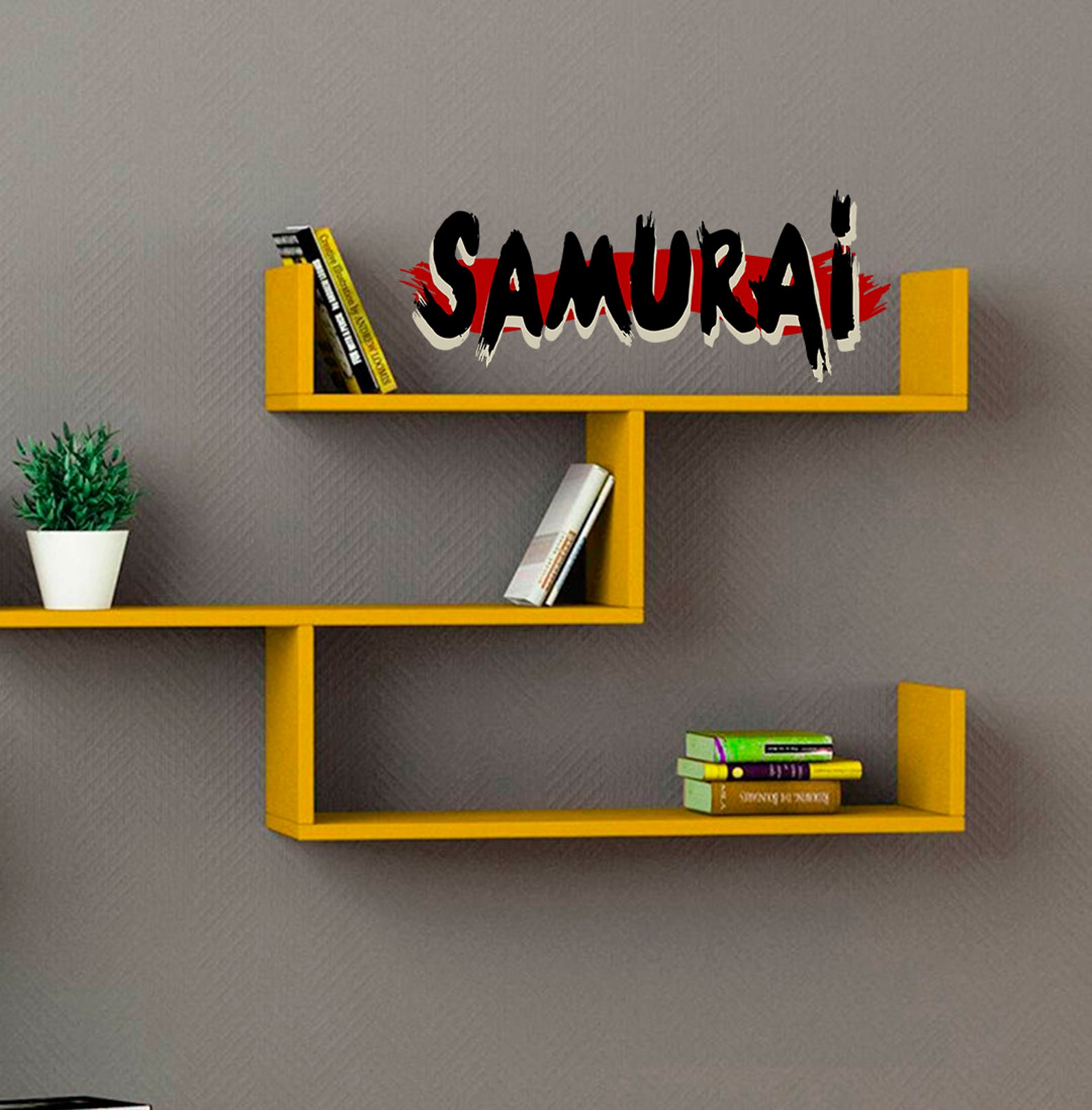 Samurai Lettering Decal Samurai Lettering Sticker Samurai | Etsy