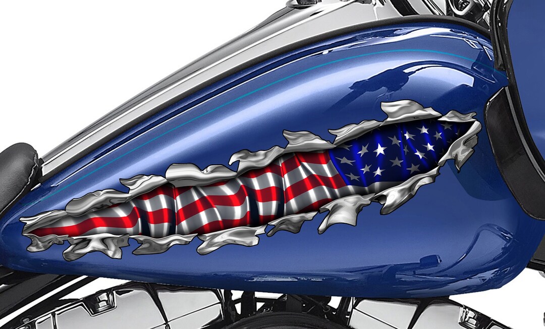American Flag Bike Decal, US Flag Racing Bike Motorcycle Wrap, US Flag ...