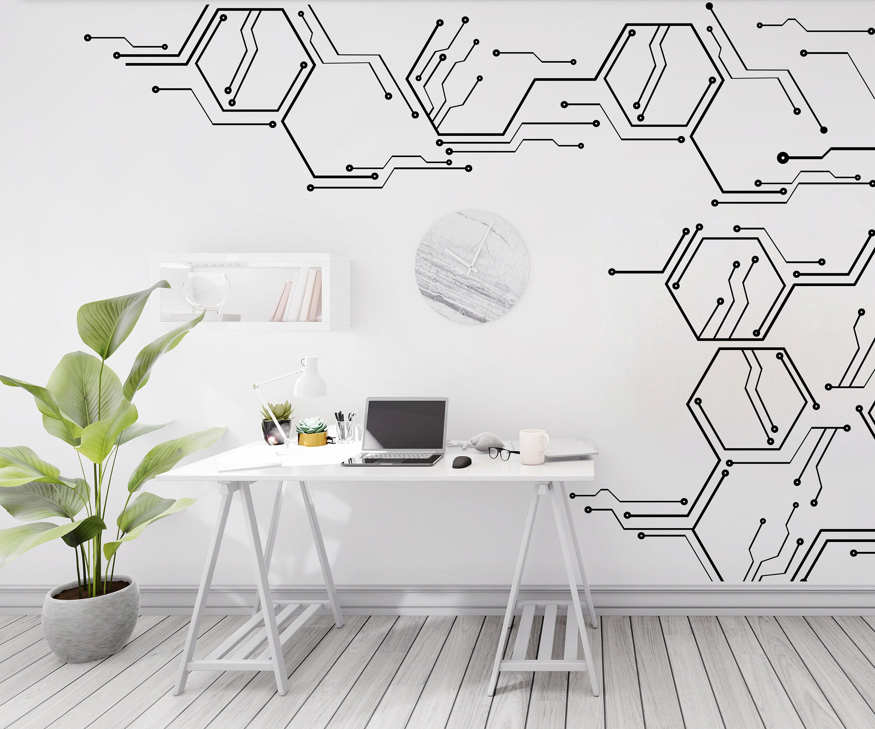 Circuit Board Wall Decal, Technology Vinyl Wall Art Decals, Company ...