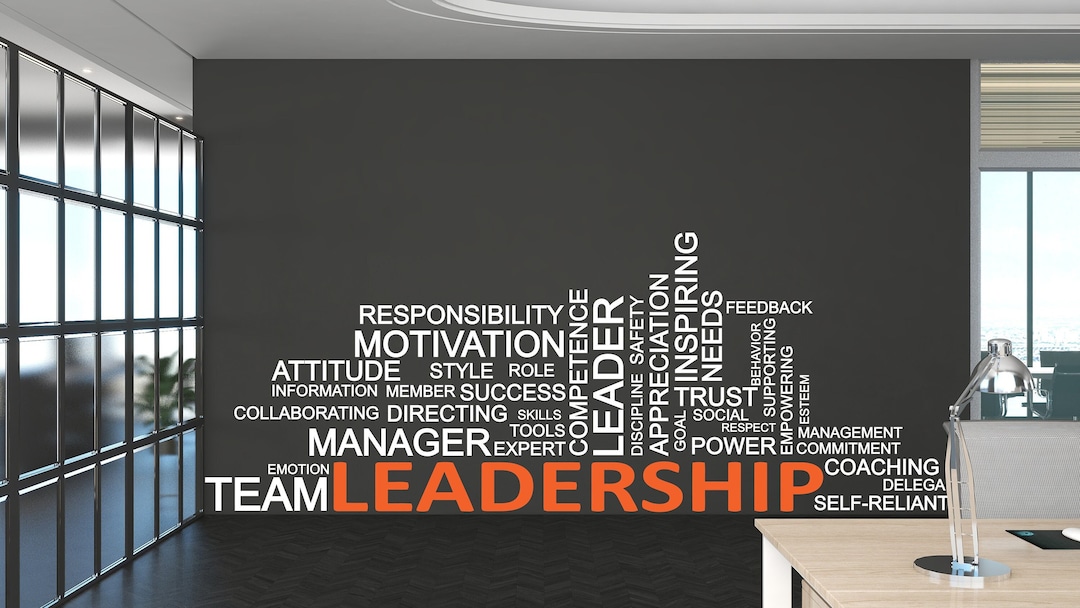 Leadership Word Cloud Wall Decor, Leadership Sign Vinyl Wall Decal ...