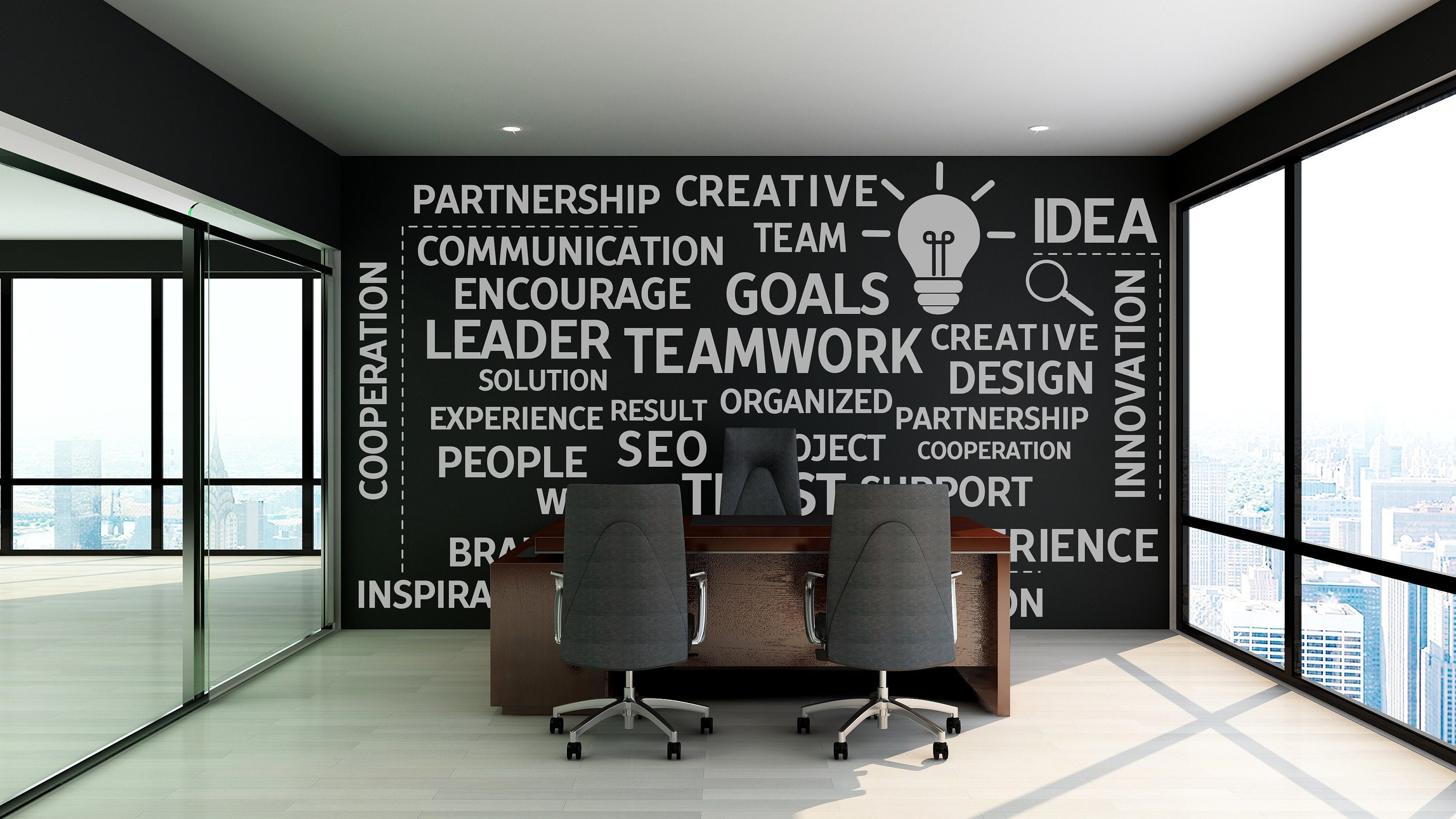 Teamwork Wall Decor Office Wall Decal Creative Team Idea Teamwork ...