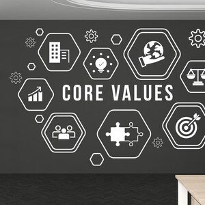 Core Value Wall Decor Customers Wall Decal Trust Teamwork Innovation ...