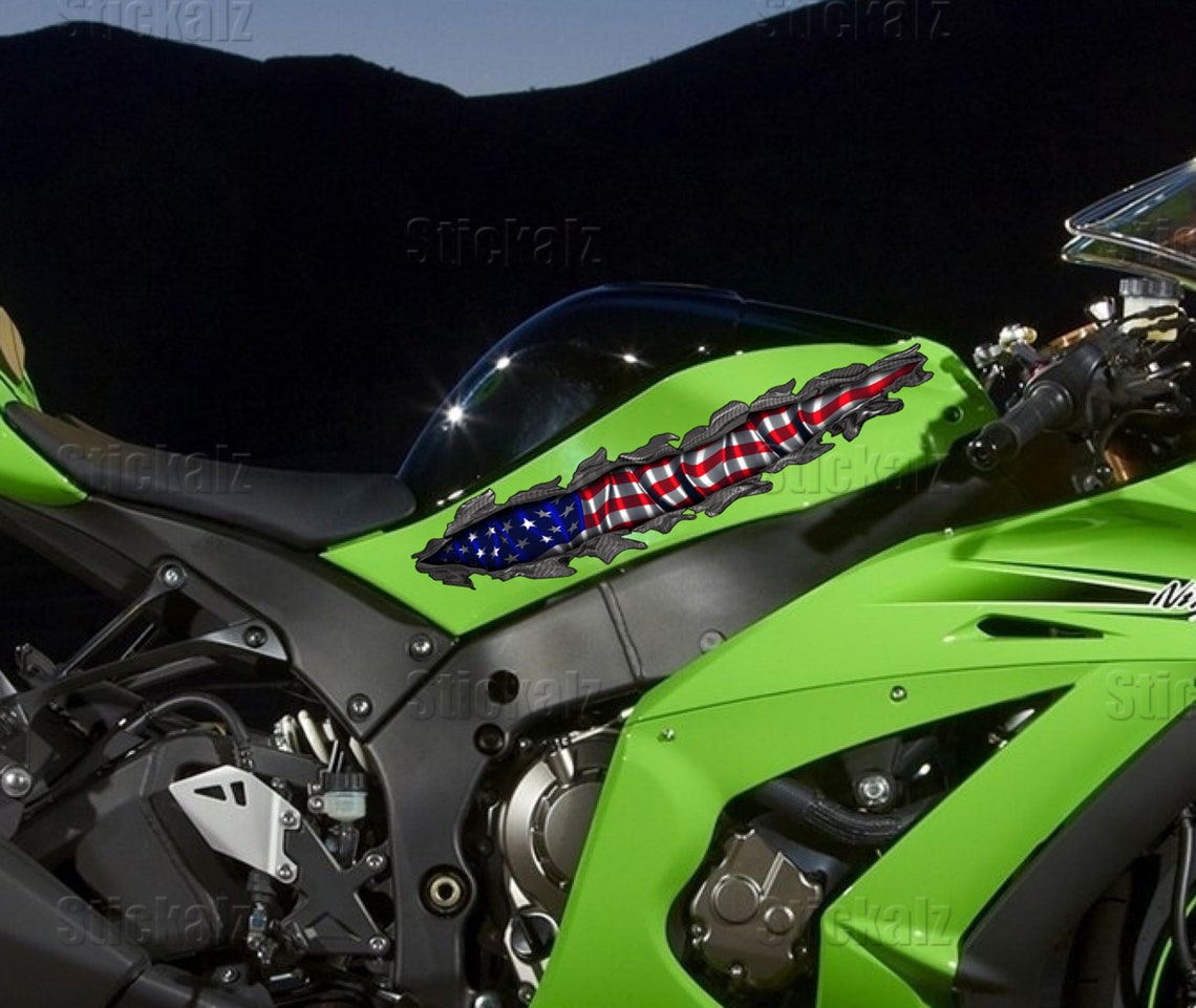 American Flag Decal for Motorcycle US Flag Racing Bike Wrap US - Etsy