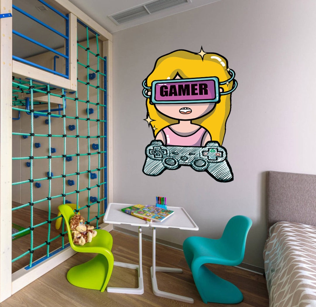 Computer Girl Wall Decal, Computer Girl Wall Sticker, Computer Girl ...