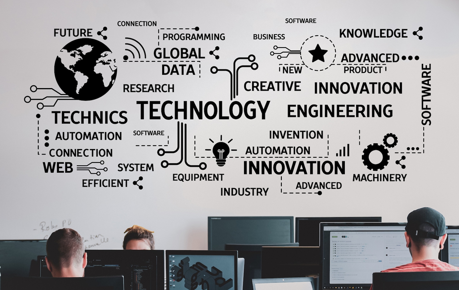 Technology Vinyl Wall Art Decal, Circuit Board Wall Decal, Office Wall ...