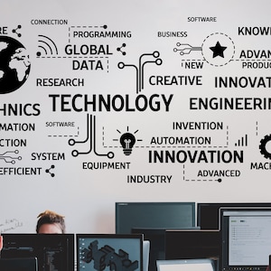 Technology Vinyl Wall Art Decal, Circuit Board Wall Decal, Office Wall ...