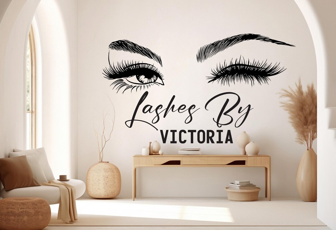 Brow Lashes Studio Eyelashes Wall Decal Beauty Salon Gifts Wall Decor ...