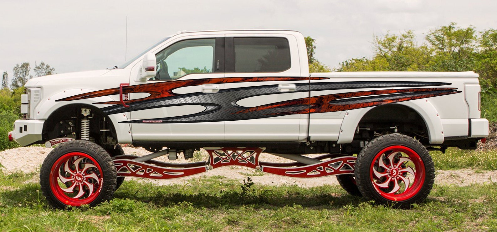 Tribal Truck Vinyl Graphics Carbon Fiber Truck Side Wrap Etsy