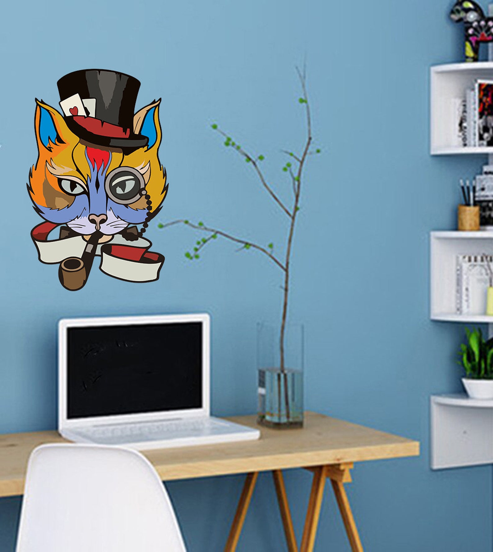 Cat Poker Face Decal, Cat Poker Face Sticker, Cat Poker Face Wall Decor ...