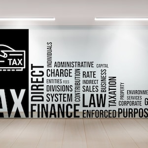 Tax Wall Decor Office Wall Decal Finance Idea Teamwork Business Worker ...