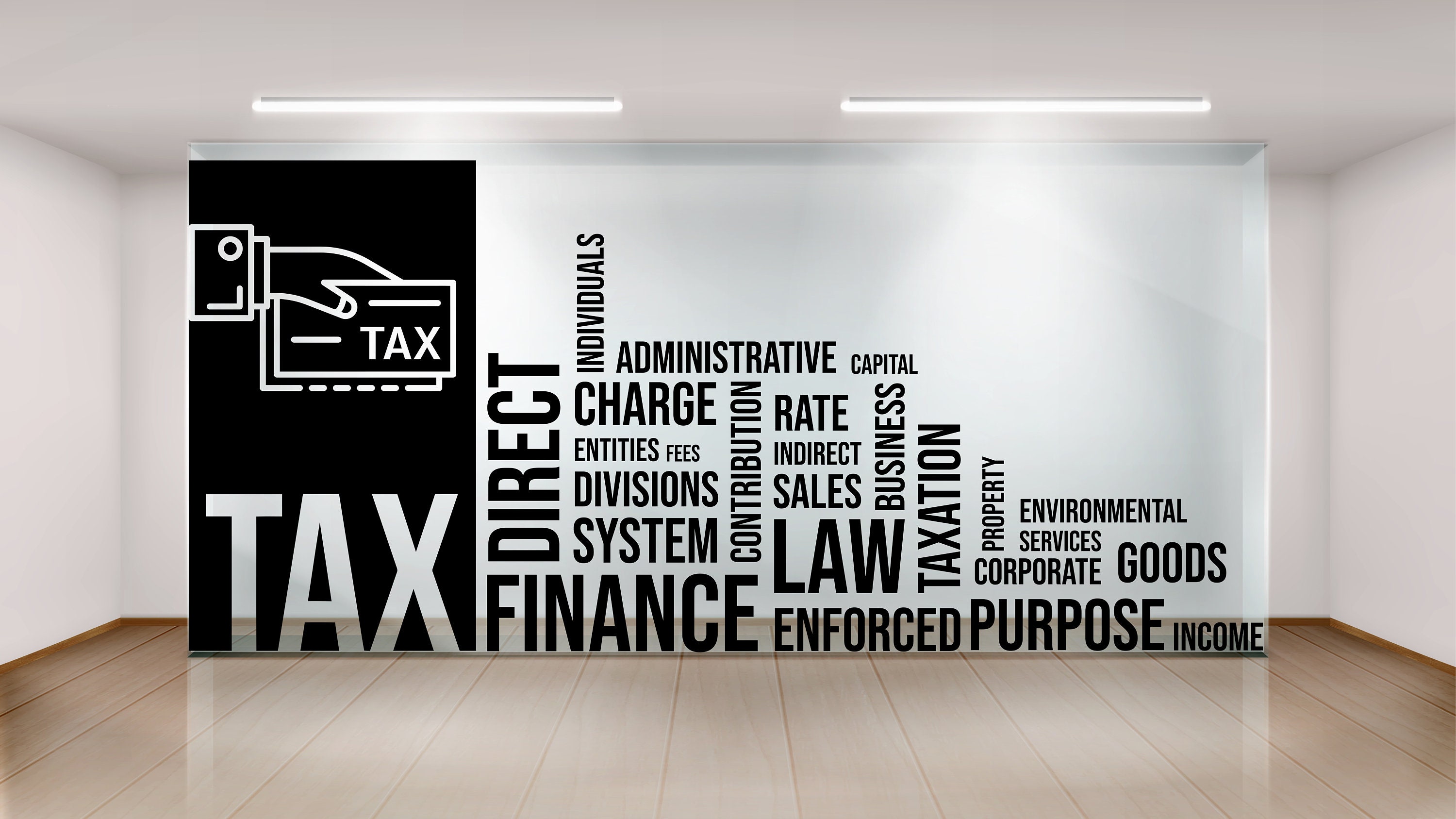 Tax Wall Decor Office Wall Decal Finance Idea Teamwork Business Worker ...