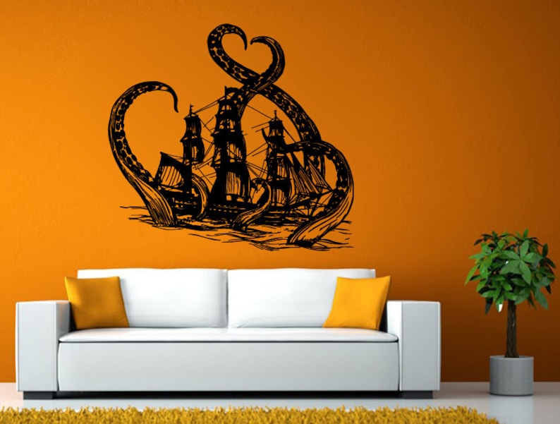 Octopus Kraken Ship Sinking Pirates Locker Ocean Sea Creature - Etsy