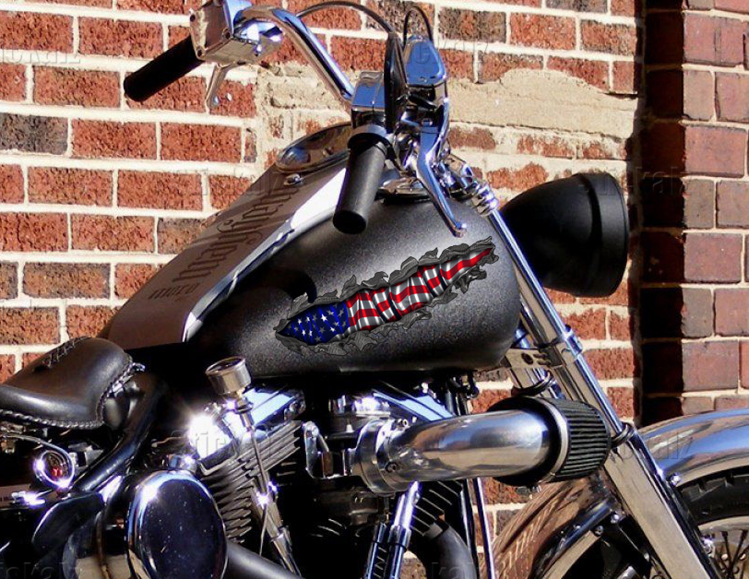 American Flag Decal for Motorcycle US Flag Racing Bike Wrap US Flag ...
