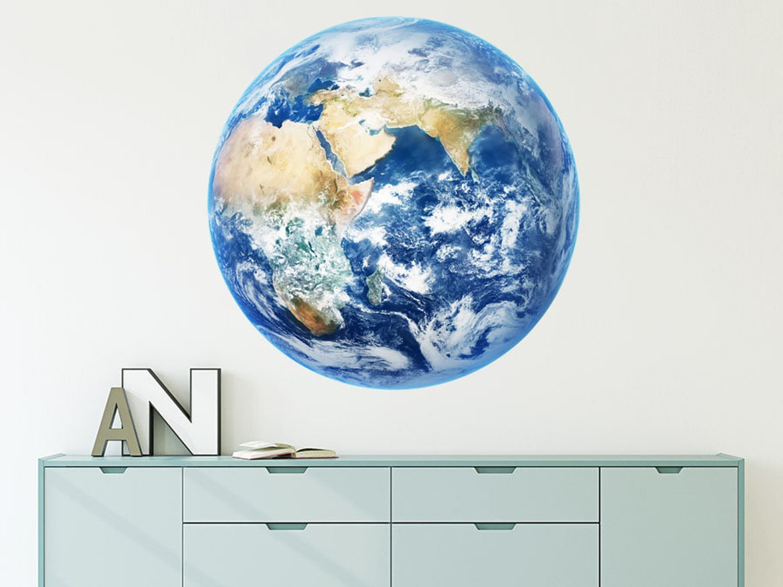Planet Earth Wall Decal. Earth Vinyl Sticker Murals. Space - Etsy