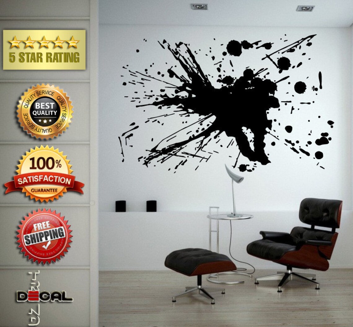 Splash Abstract Art Design Paint Drip Wall Decal Vinyl Sticker - Etsy