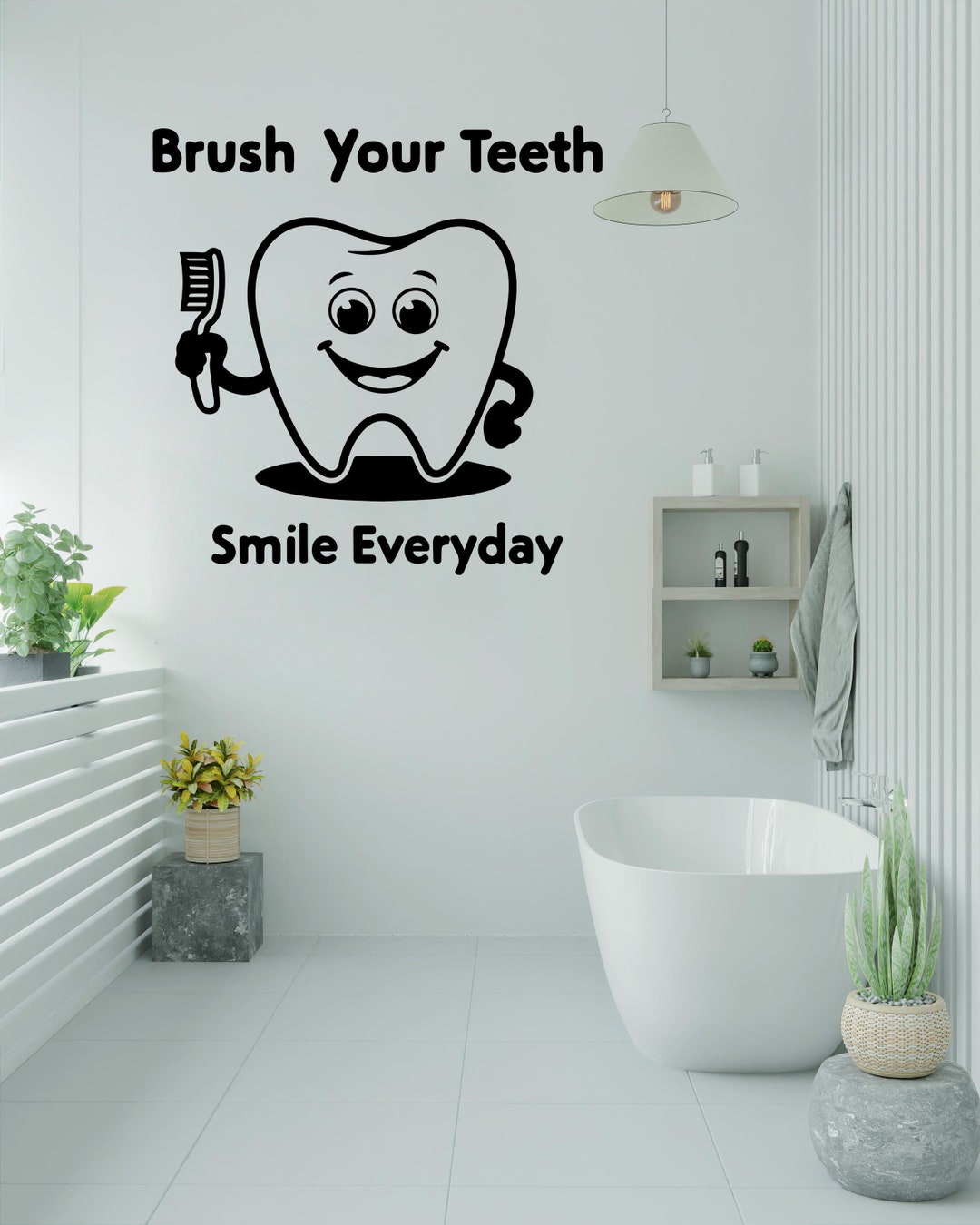 Brush Your Teeth Smile Everyday Wall Decal Teeth Wall Sticker Dental ...