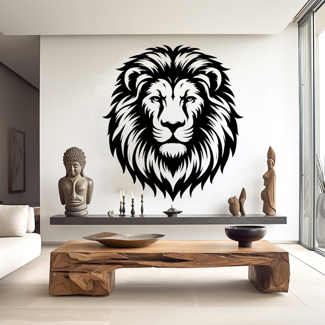 Lion Wall Decal, Lion Head Wall Art, Lion Room Wall Decor Lion Room ...