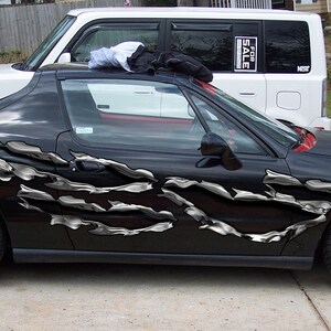 3D Ripped Metal Car Wrap, Ripped Metal Car Graphics, Ripped Metal Vinyl ...